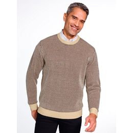 CLASSIC Damen Rundhalspullover "Pullover", beige, Gr. 56, gemustert, mehrfarbig, 100% Polyacryl, Pullover