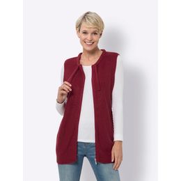 Classic Basics Damen Strickweste, rot, Gr. 52, unifarben, 100% Polyacryl, Westen