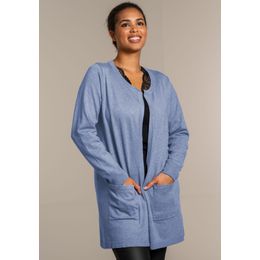 SANDGAARD Damen Cardigan "Helsinki", blau, Gr. 38, meliert, Feinstrick, Obermaterial: 82% Viskose, 15% Nylon, 3% Elasthan, Strickjacken, in melierter