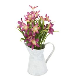 Kunstblume I.GE.A., B:13cm H:22cm L:9cm, rosa, Obermaterial: 50% Metall, 40% Kunststoff, 10% Polyester, Kunstpflanzen, "Sternblume", In Kanne, aus