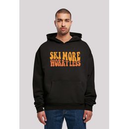 F4NT4STIC Herren Kapuzenpullover "Ski More Worry Less", schwarz, Gr. L, Obermaterial: 100% Baumwolle, Pullover, Premium Qualit&auml;t