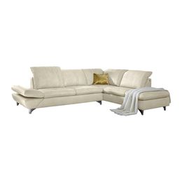 Ecksofa W.Schillig, B:296cm H:84cm T:242cm, beige, Longlife fabric Velourgewebe S41 (100% Polyester), Wohnzimmer, Sofas, "taoo, elegant und zeitlos,