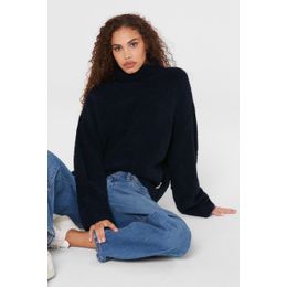 Damen Rollkragenpullover, blau, Gr. XS, SENSES.THE LABEL, unifarben, Material: 60% Polyacryl, 15% Polyamid, 10% Wolle, 10% Viskose, 5% Alpaka,