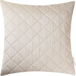 Dekokissen Tom Tailor HOME, B:45cm L:45cm, beige, Polyester, Dekokissen_Sitzkissen_Kissenhüllen, "FrenchVelvet Quilt", Kissenhülle ohne Füllung, 1