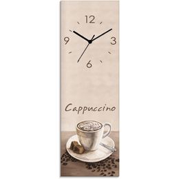Wanduhr Artland, B:20cm H:60cm T:1,8cm, beige, Wohnzimmer, Wanduhren, "Cappuccino - Kaffee", wahlweise mit Quarz- oder Funkuhrwerk, lautlos ohne
