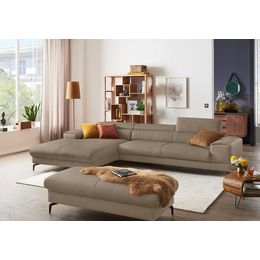 Ecksofa W.Schillig, B:343cm H:70cm T:193cm, braun, Longlife Xtra-Leder Z59: Glattleder mit modischer Pr&auml;gung. Hautst&auml;rke 0, 9 - 1, 1 mm, Wohnzimmer,