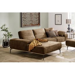 Ecksofa W.Schillig, B:319cm H:88cm T:178cm, braun, Longlife Xtra-Leder Z73: Naturwalkleder der Luxusklasse aus den erlesensten Rohhäuten. Hautstärke