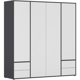 Drehtürenschrank Rauch, B:187cm H:194cm T:53cm, grau, Holzwerkstoff, Schränke, "Kleiderschrank Schrank Garderobe Wäscheschrank NABILA viel Stauraum",
