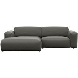 Ecksofa FLEXLUX, B:257cm H:73cm T:171cm, grau, 100% Echteder, Wohnzimmer, Sofas, "Lucera Chaislongue rechts oder links, L-Form, bequem", modern &