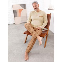 King&acute;S Club KINGS CLUB Herren Schlafanzug, Gr. 52, beige, 100% Baumwolle, Homewear-Sets