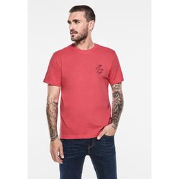 Street One MEN Herren T-Shirt, rot, Gr. XXXL, bedruckt, Web, 100% Baumwolle, Shirts, Jersey