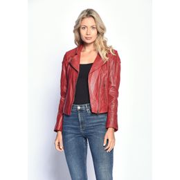 Maze Damen Lederjacke "Ibiza", rot, Gr. XS, Obermaterial: 100% Lammleder; Futter: 100% Baumwolle; &Auml;rmelfutter: 100% Polyester, Jacken