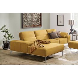 Ecksofa W.Schillig, B:319cm H:88cm T:178cm, gelb, Longlife Xtra-Leder Z73: Naturwalkleder der Luxusklasse aus den erlesensten Rohhäuten. Hautstärke