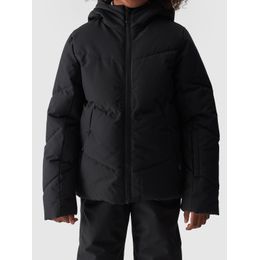 4F Mädchen Skijacke, schwarz, Gr. 128, unifarben, Obermaterial: 100% Polyester. Futter: 100% Polyester. Wattierung: 100% Polyester, Jacken,