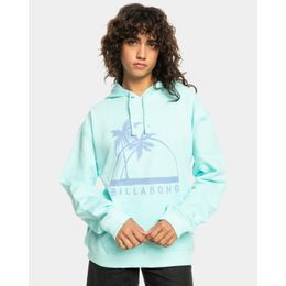 Billabong Damen Kapuzensweatshirt "Palm Isle", blau, Gr. L, 80% Baumwolle, 20% Polyester, Sweatshirts