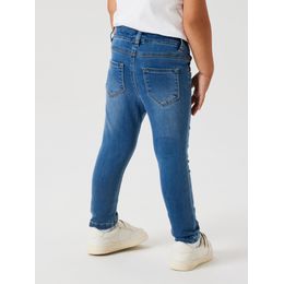 name it Mädchen Slim-fit-Jeans "NMFSALLI SLIM DNM LEGGING 5357-TO NOOS", blau, Gr. 92, Abriebeffekte, Denim/Jeans, Obermaterial: 57% Lyocell