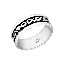Amor Damen Fingerring "Uni Chic", 58, Edelstahl, 9mm, silber, Edelstahl, Fingerringe