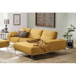 Ecksofa W.Schillig, B:319cm H:88cm T:178cm, gelb, Longlife Xtra-Leder Z73: Naturwalkleder der Luxusklasse aus den erlesensten Rohhäuten. Hautstärke