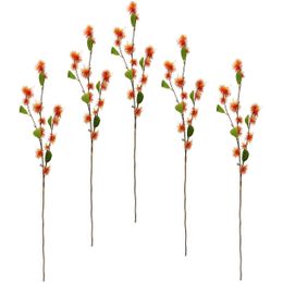 Kunstblume I.GE.A., B:20cm H:100cm, orange, Obermaterial: 93% Kunststoff, 7% Polyester, Kunstpflanzen, "Zaubernuss", 5er Set