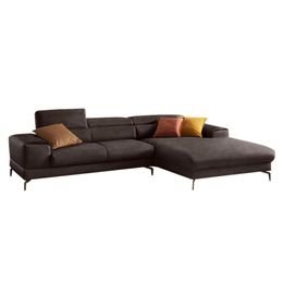Ecksofa W.Schillig, B:303cm H:70cm T:193cm, braun, Stoff S37 (100% Polyester): Luxus-Microfaser in Lederoptik, Wohnzimmer, Sofas, "Piedroo,