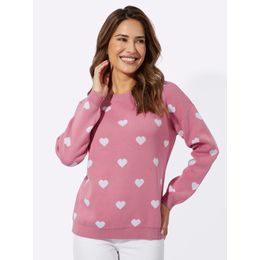 Classic Basics Damen Strickpullover "Langarm-Pullover", rosa, Gr. 54, gemustert, 100% Baumwolle, Pullover