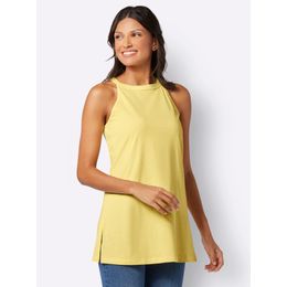 Classic Basics Damen Longtop, gelb, Gr. 46, unifarben, 100% Baumwolle, Tops
