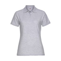 Damen Poloshirt "Lady-Fit Premium Polo", grau, Basic, Gr. XL, Fruit of the Loom, meliert, Piqué, Obermaterial: 100% Baumwolle, Shirts