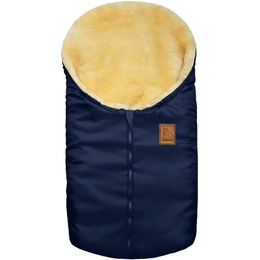 Fußsack Heitmann Felle, B:40cm L:78cm T:10cm, blau, Polyester, Fußsäcke, "Eisbärchen - Kleiner Lammfell Winterfußsack - Premium Qualität", mit echtem