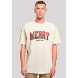F4NT4STIC Damen T-Shirt "Weihnachten Varsity Retro", beige, Gr. M, Obermaterial: 100% Baumwolle, Shirts, Premium Qualit&auml;t
