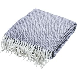 Wohndecke done., B:150cm L:200cm, grau, Baumwolle, Wohndecken, "Mitch", Superweiche Wohndecke mit Fransen, Kuscheldecke