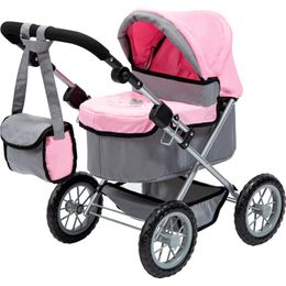 BAYER Kinder Puppenwagen "Trendy, Fee", grau, Kunststoff, Metall, Stoff, B:41cm H:68cm T:67cm, Puppenwagen, mit Wickeltasche