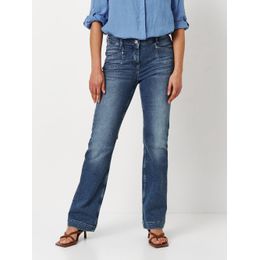 Toni Damen Bootcut-Jeans "Perfect Shape", blau, Gr. 44, unifarben, Denim/Jeans, Obermaterial: 93% Baumwolle, 5% Elastomultiester, 2% Elasthan, Jeans,