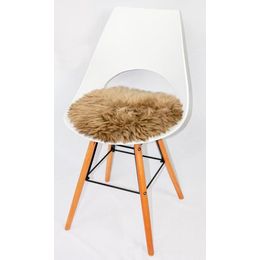 Stuhlkissen Heitmann Felle, B:45cm L:45cm &Oslash;:45cm, braun, Lammfell, Esszimmer, Dekokissen_Sitzkissen_Kissenh&uuml;llen, "Lamm, Sitzauflage rund", &Oslash; 45 cm,