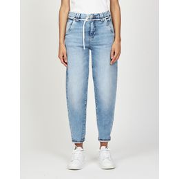 Gang Damen 5-Pocket-Jeans "94VIA JOGGER", blau, Gr. 27, Denim/Jeans, Obermaterial: 79% Baumwolle, 19% Polyester, 2% Elasthan, Jeans, mit