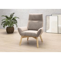 Sessel Places of Style, B:82cm H:102cm T:81cm, beige, 100% Polyester, Wohnzimmer, Sessel, "Basic Relaxsessel", Extra hohe Rückenlehne