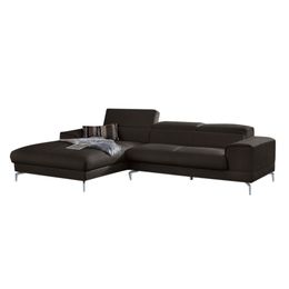 Ecksofa W.Schillig, B:303cm H:70cm T:193cm, braun, Longlife Xtra-Leder Z59: Glattleder mit modischer Prägung. Hautstärke 0, 9 - 1, 1 mm, Wohnzimmer,
