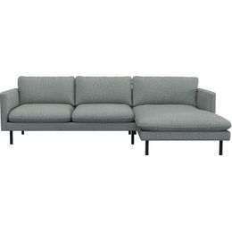 Ecksofa FLEXLUX, B:261cm H:61cm T:165cm, blau, 62% Polyester, 17% Cotton, 14% Viscose, 7% Linen, Wohnzimmer, Sofas, "Bolzano, elegant und bequem,