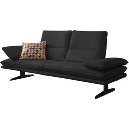 2,5-Sitzer W.Schillig, B:236cm H:94cm T:96cm, grau, Stoff S37 (100% Polyester): Luxus-Microfaser in Lederoptik, Sofas, "broadway, Designsofa mit