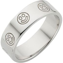 Kangaroos Damen Fingerring "Schmuck Geschenk Silber 925 Damenring Smiley Lächeln Happy, K0063R", 56, Silber 925 (Sterlingsilber), 6mm, silber, Silber