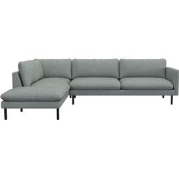 Ecksofa FLEXLUX, B:295cm H:61cm T:222cm, blau, 62% Polyester, 17% Cotton, 14% Viscose, 7% Linen, Wohnzimmer, Sofas, "Bolzano, elegant und bequem,