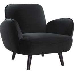 Sessel, B:88cm H:84cm T:86cm, schwarz, ATLANTIC HOME COLLECTION, Wohnzimmer, Sessel, "Ben", mit Wellenunterfederung, Massivholzf&uuml;&szlig;e, frei im Raum