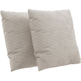 Sofakissen RAUM.ID, B:50cm H:50cm T:10cm, beige, 100% Polyester, Polsterauflagen, "Innovid", 2er Kissen-Set wahlweise in zwei Größen