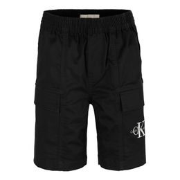 Jungen Cargoshorts "ESSENTIAL WOVEN SHORTS", schwarz, Gr. 6, Calvin Klein Jeans, unifarben, Web, Obermaterial: 98% Baumwolle, 2% Elasthan, Hosen, mit