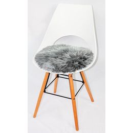 Stuhlkissen Heitmann Felle, B:45cm L:45cm &Oslash;:45cm, grau, Lammfell, Esszimmer, Dekokissen_Sitzkissen_Kissenh&uuml;llen, "Lamm, Sitzauflage rund", &Oslash; 45 cm,
