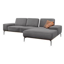 Ecksofa W.Schillig, B:279cm H:88cm T:178cm, grau, Longlife Xtra-Leder Z73: Naturwalkleder der Luxusklasse aus den erlesensten Rohhäuten. Hautstärke