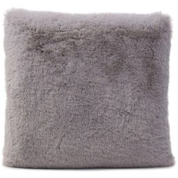 G&ouml;zze Dekokissen G&Ouml;ZZE, B:40cm L:40cm, silber, Polyester, Dekokissen_Sitzkissen_Kissenh&uuml;llen, "Fellimitat-Kissen"
