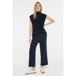 Damen Pullunder, blau, Gr. ML, SENSES.THE LABEL, Strukturmuster, Material: 100% Baumwolle, Pullover, aus Baumwolle