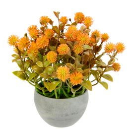 Kunstpflanze I.GE.A., B:20cm H:23cm L:20cm T:23cm, orange, Kunststoff, Badezimmer, Kunstpflanzen, "Margerite im Topf", Künstliche Blumen Blütenbusch