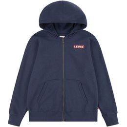 LEVI'S KIDS Jungen Kapuzensweatjacke "BOXTAB FULL ZIP HOODIE", blau, Gr. 3M, unifarben, Sweatware, Obermaterial: 60% Baumwolle, 40% Polyester,