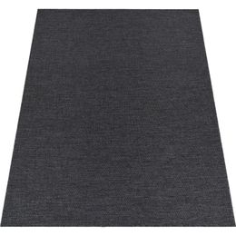 Teppich Paco Home, B:160cm H:4mm L:220cm, grau, Polyester, Wohnzimmer, Teppiche, "Luca 421", Flachgewebe, meliert, geometrisch, In- und Outdoor